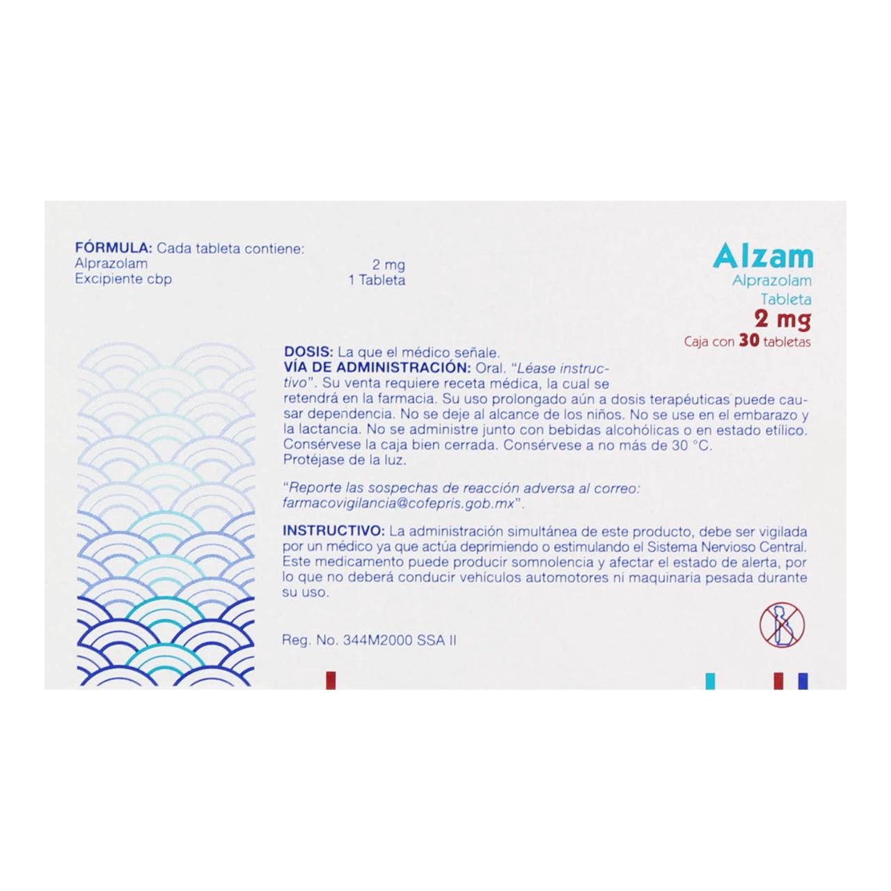 Alzam 2mg 30 Tabletas - Ciudapp Guadalajara