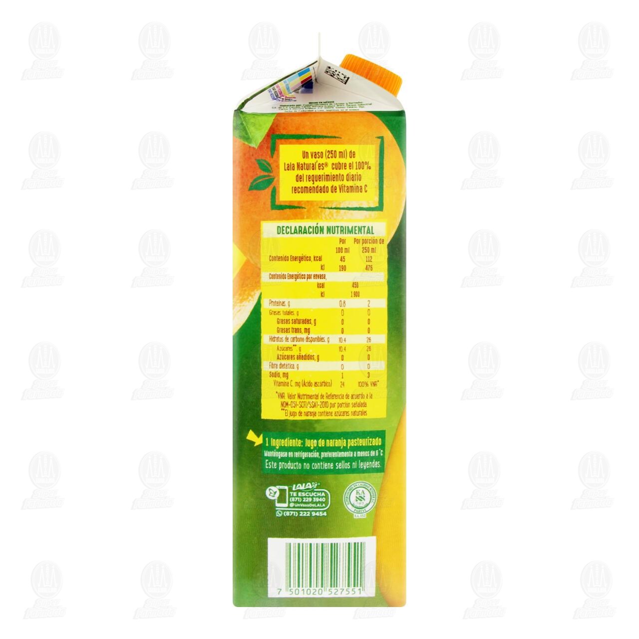Jugo Lala Natural'es de Naranja, 1 l. de LALA | Farmacias Guadalajara