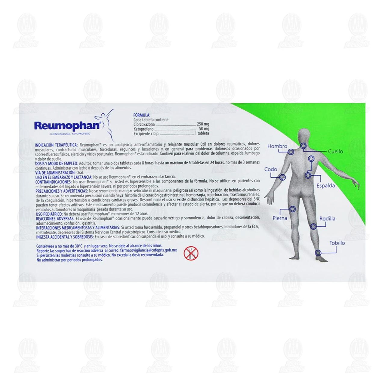 Reumophan 250/50mg, 10 Tabletas. de REUMOPHAN | Farmacias Guadalajara