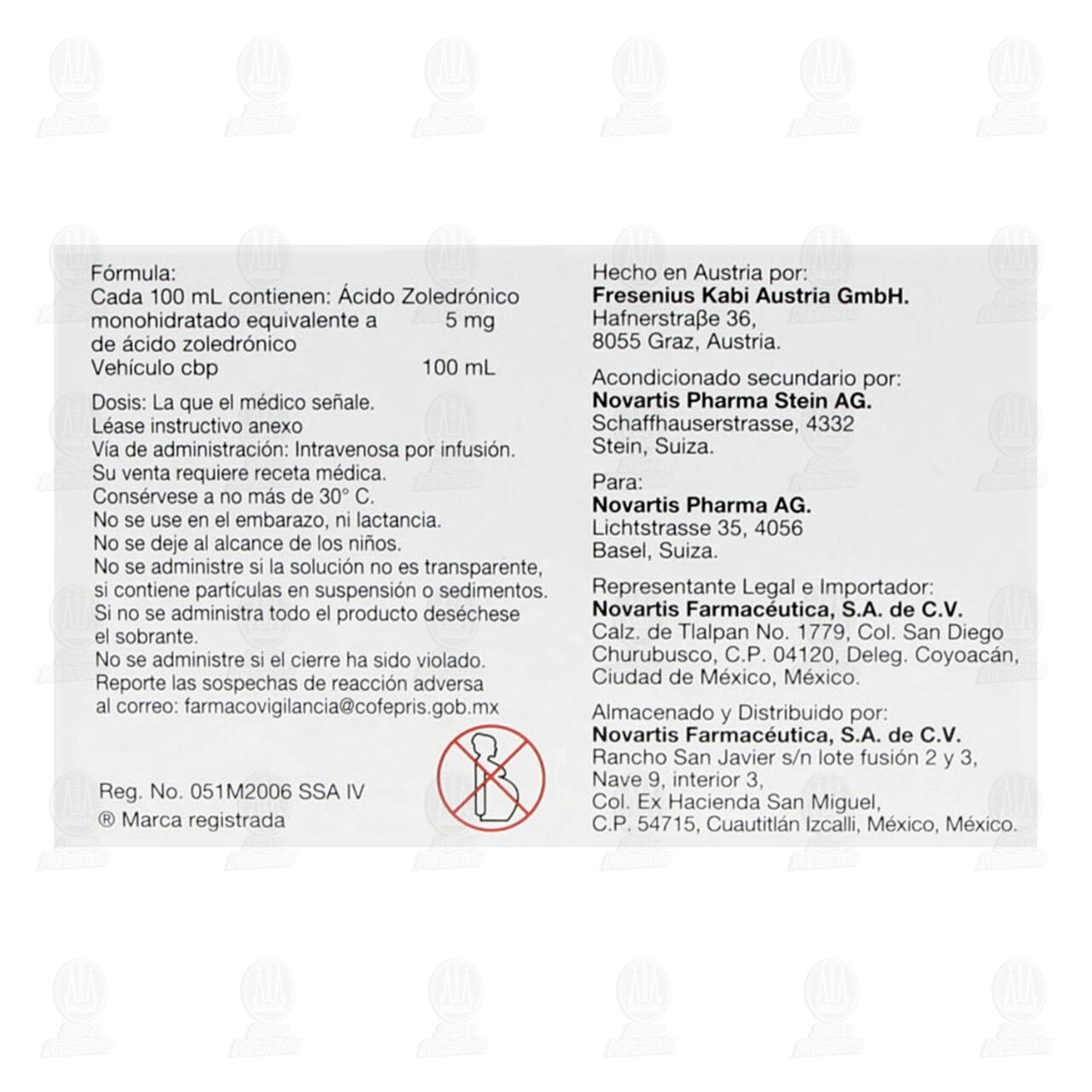 Aclasta 5mg/100ml Inyectable, 1 pz. de ACLASTA | Farmacias Guadalajara