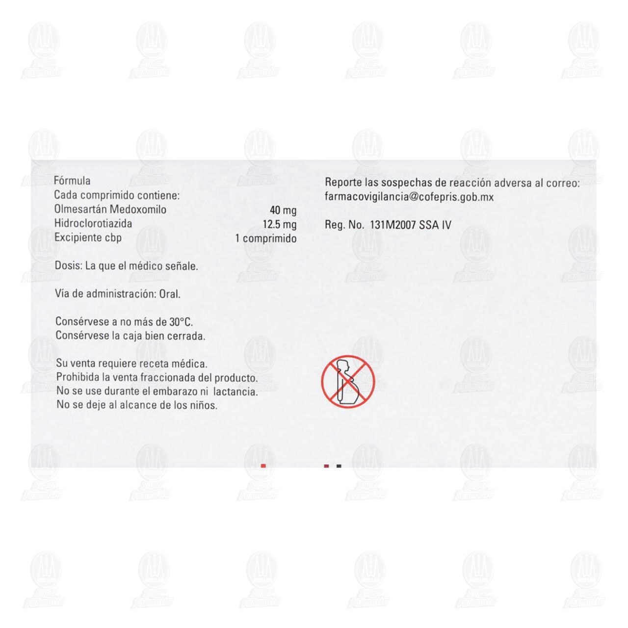 Almetec-CO 40mg/12.5mg, 28 Comprimidos. de ALMETEC | Farmacias Guadalajara