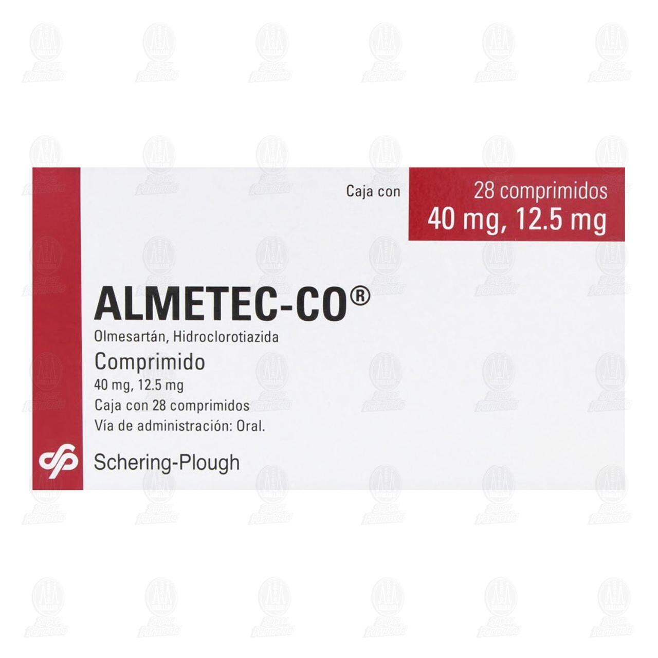 Almetec-CO 40mg/12.5mg, 28 Comprimidos. de ALMETEC | Farmacias Guadalajara