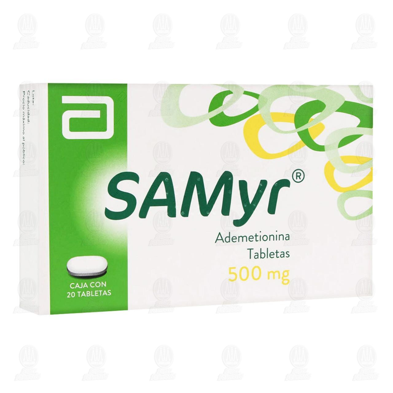 Samyr 500 mg, 20 Tabletas. de SAMYR | Farmacias Guadalajara
