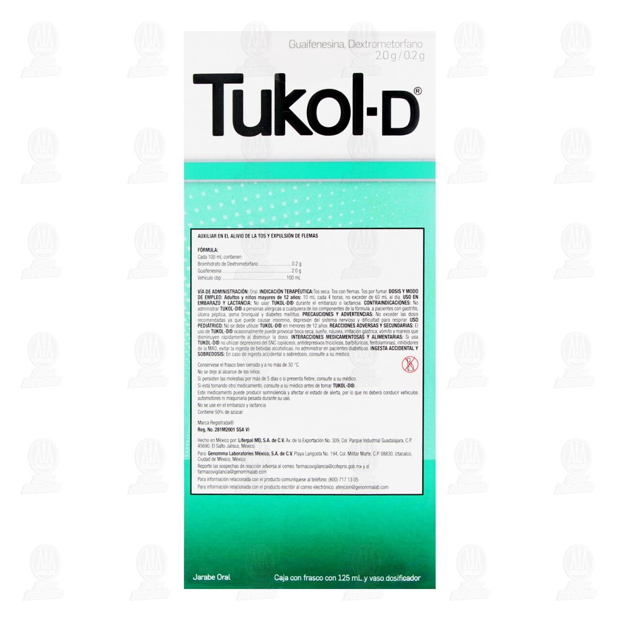 Tukol-D Jarabe Adulto, 125 ml. de TUKOL-D | Farmacias Guadalajara