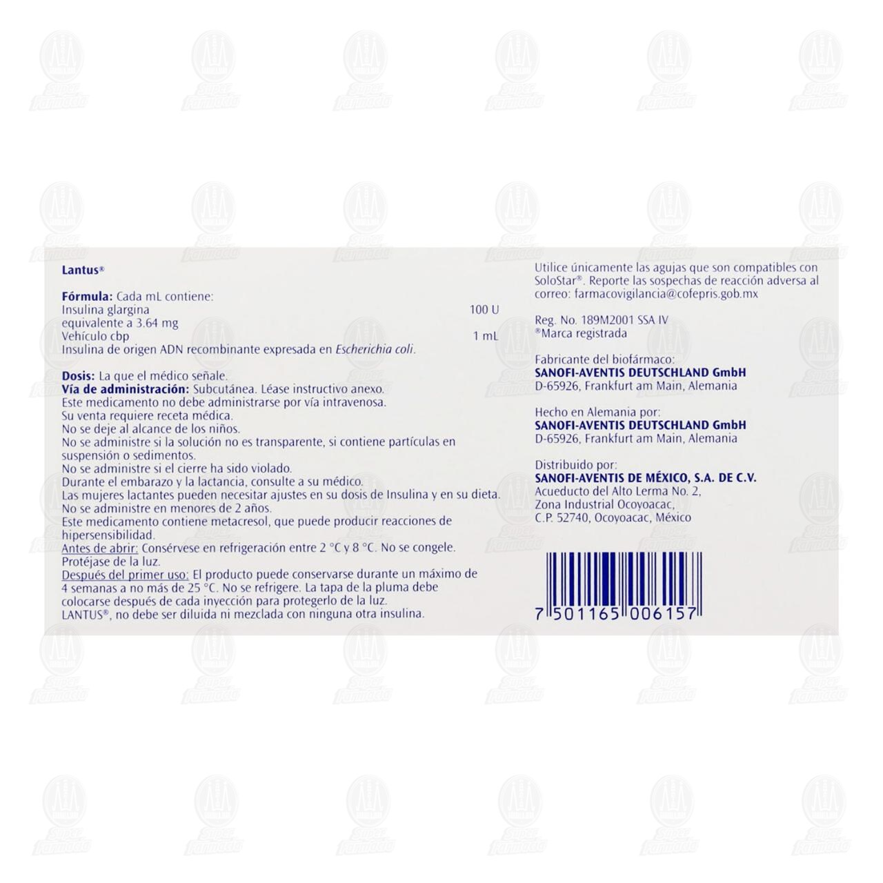 Lantus SoloStar 100U/ml Solución Inyectable 5 Plumas Precargadas, 3 ml ...