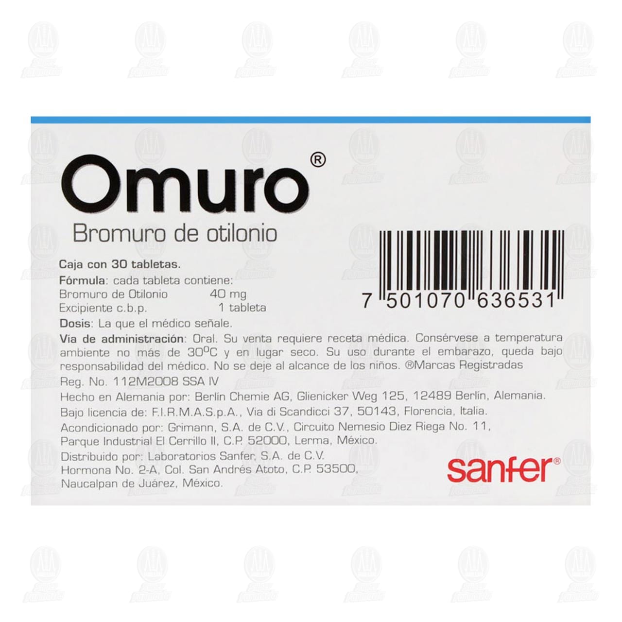Omuro 40 mg, 30 Tabletas. de OMURO | Farmacias Guadalajara