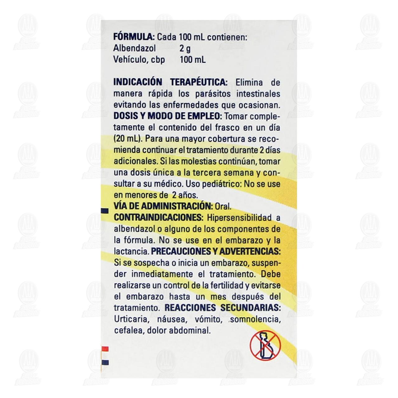 Albendazol 2gr/100 ml Suspensión, 20 ml Pharmalife. de PHARMALIFE ...