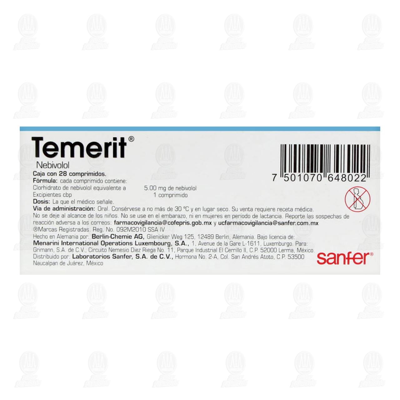 Temerit 5 mg, 28 Comprimidos. de TEMERIT | Farmacias Guadalajara