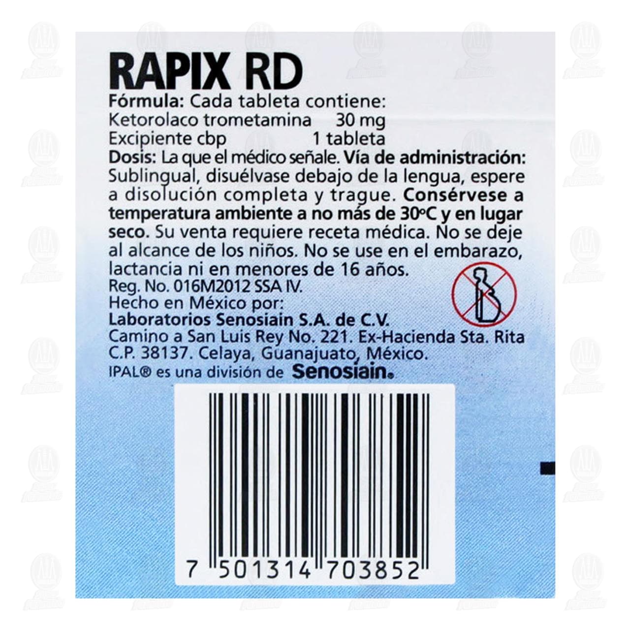 Rapix RD 30 mg, 4 Tabletas. de RAPIX | Farmacias Guadalajara