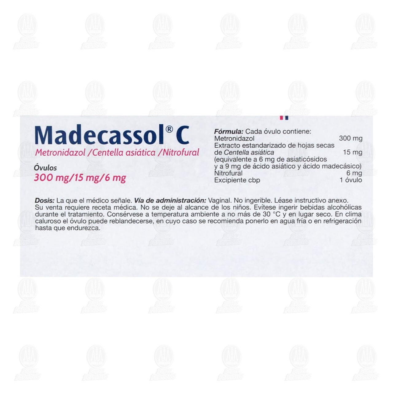 Madecassol C 300mg/15mg/6mg, 12 Óvulos. de MADECASSOL | Farmacias ...