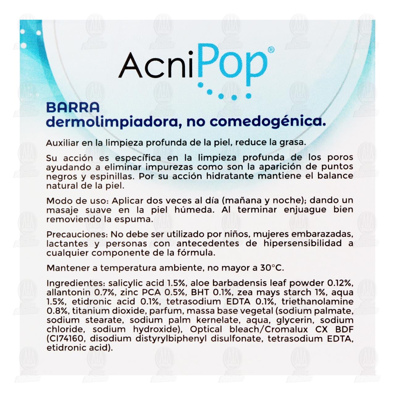 Barra Dermolimpiadora AcniPop, 90 gr. de ACNI POP | Farmacias Guadalajara