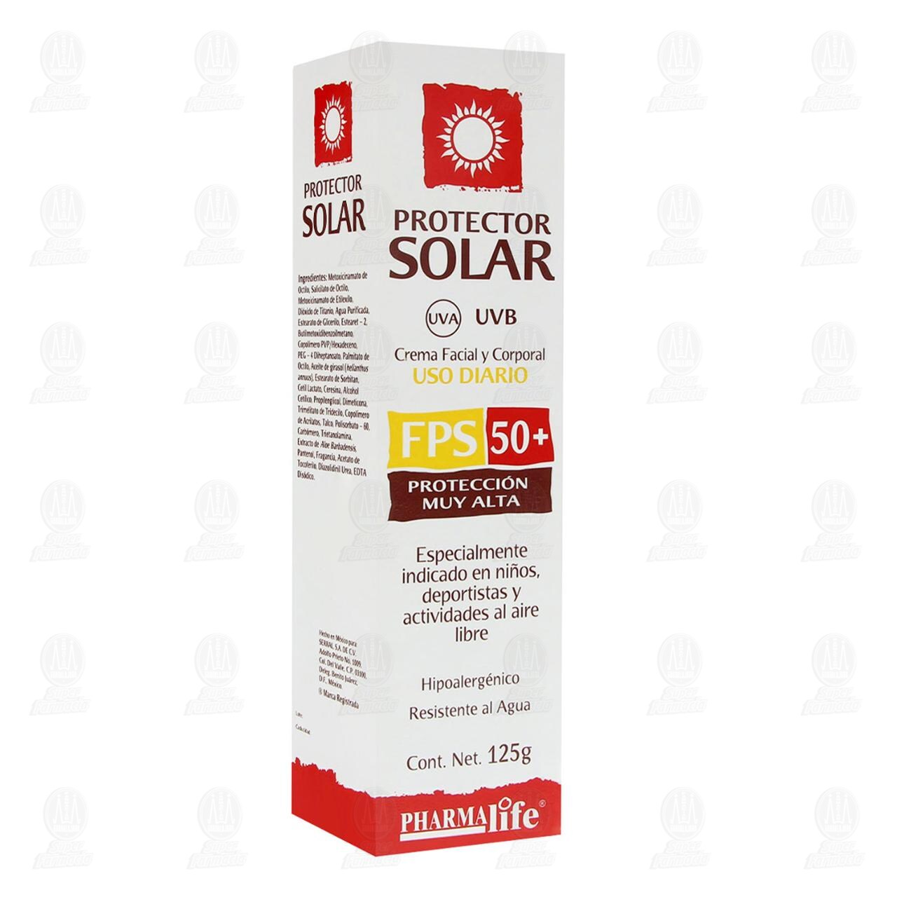 Protector Solar Pharmalife Protección Muy Alta en Crema FPS 50, 125 gr ...