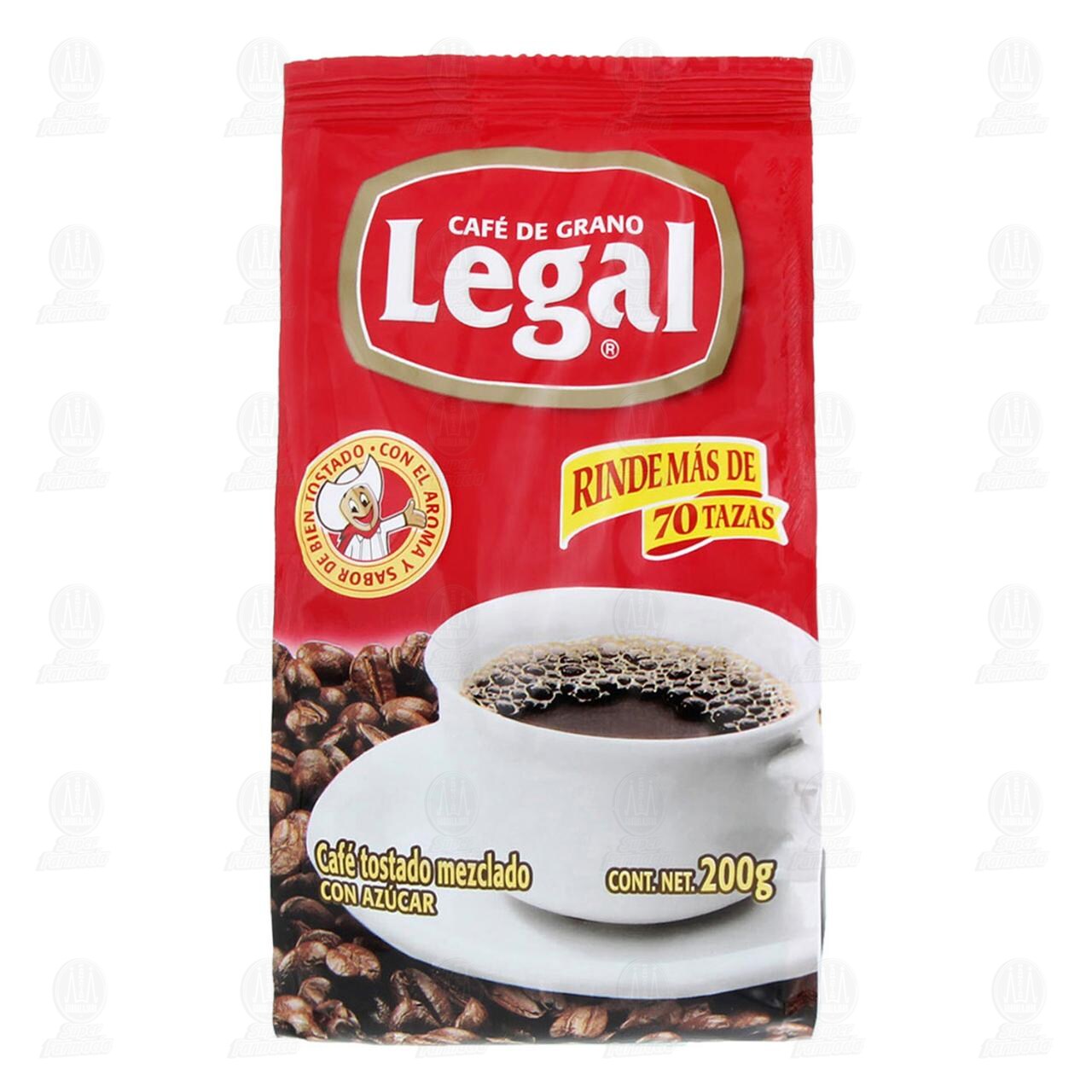 Café de Grano Legal Mezclado con Azúcar, 200 gr. de LEGAL | Farmacias ...