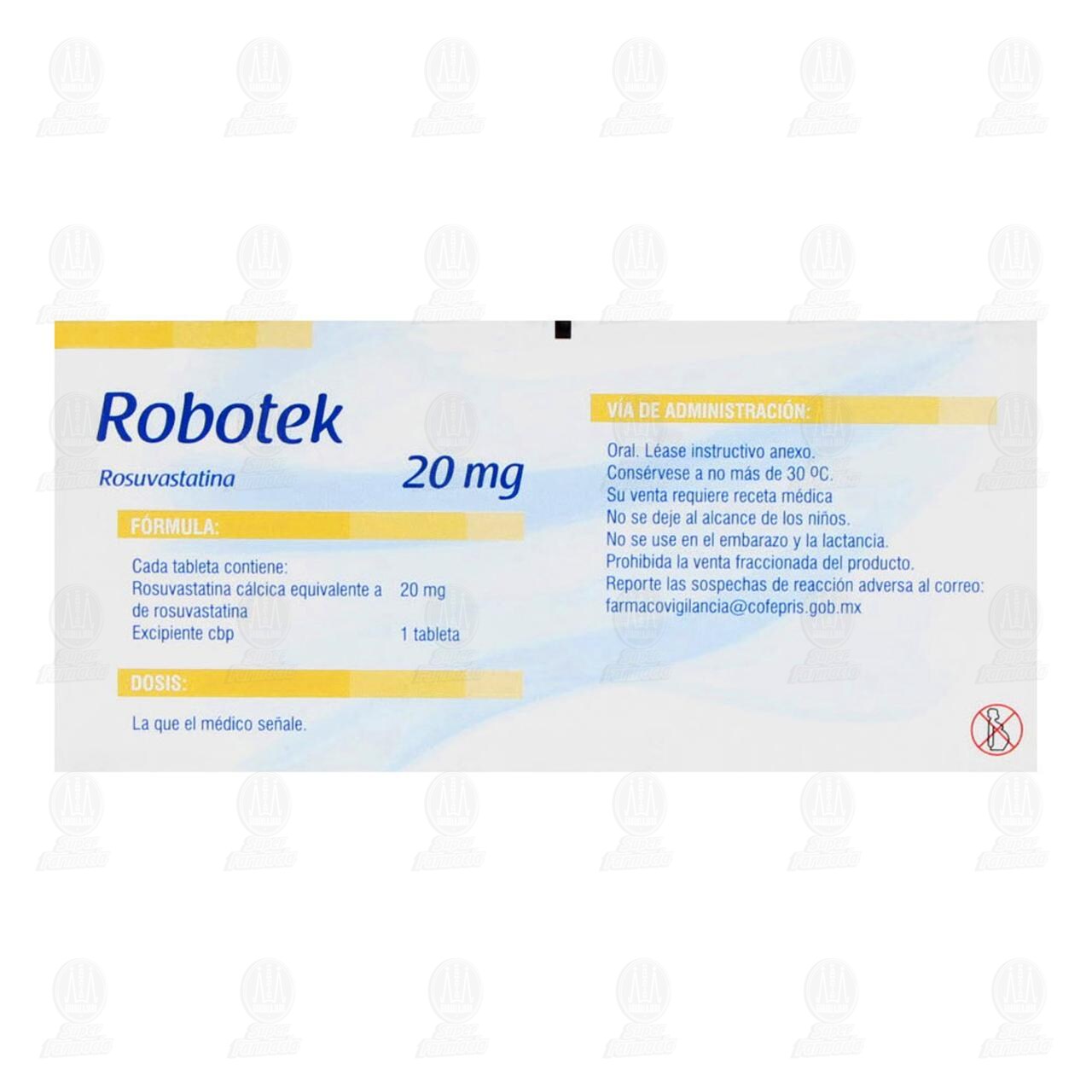 Robotek 20 mg, 30 Tabletas. de ROBOTEK | Farmacias Guadalajara