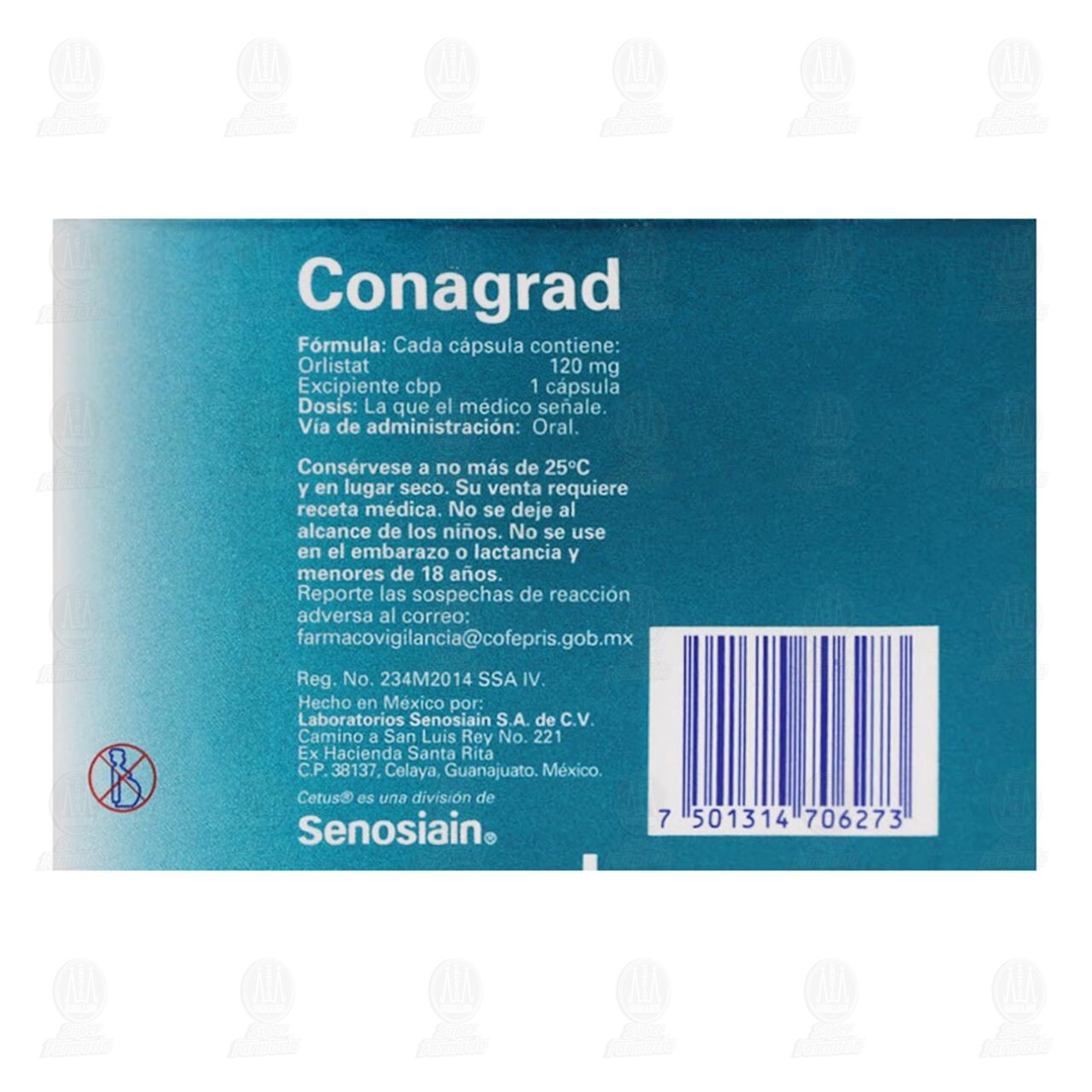 Conagrad 120 mg, 30 Cápsulas. de CONAGRAD | Farmacias Guadalajara