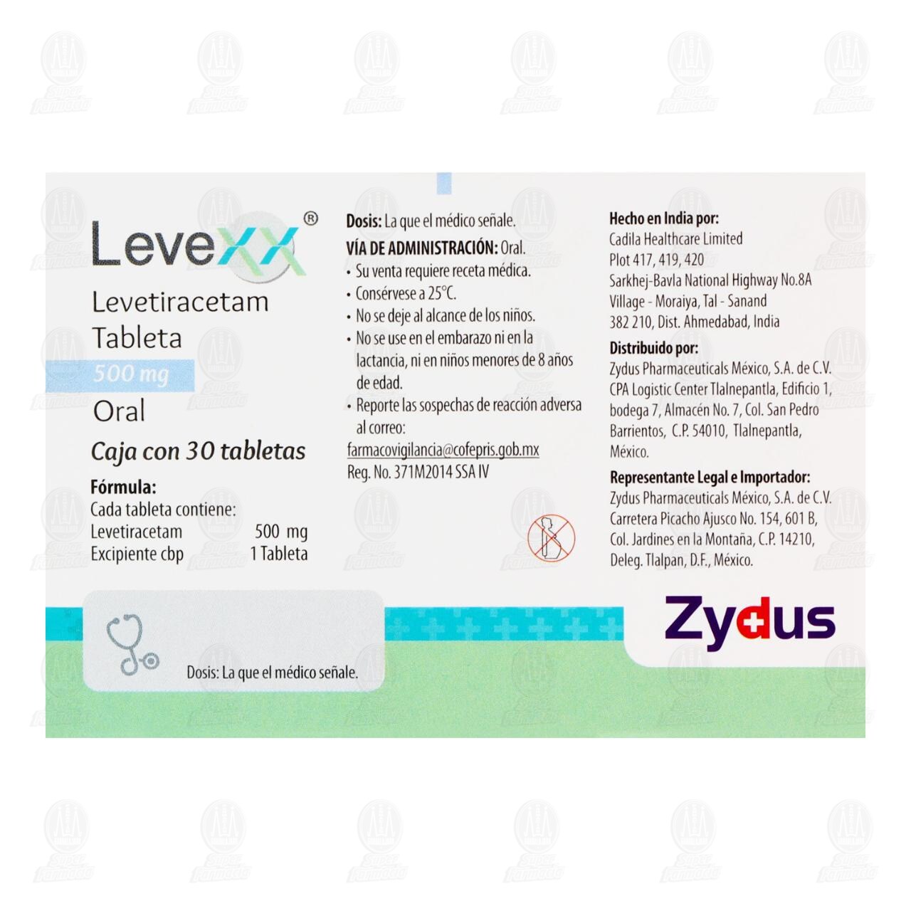 Levexx 500 mg, 30 Tabletas. de LEVEXX | Farmacias Guadalajara