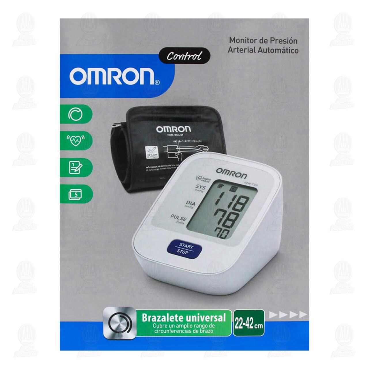 Monitor Omron Presión Arterial Automático Brazo, 1 pz. de OMRON ...