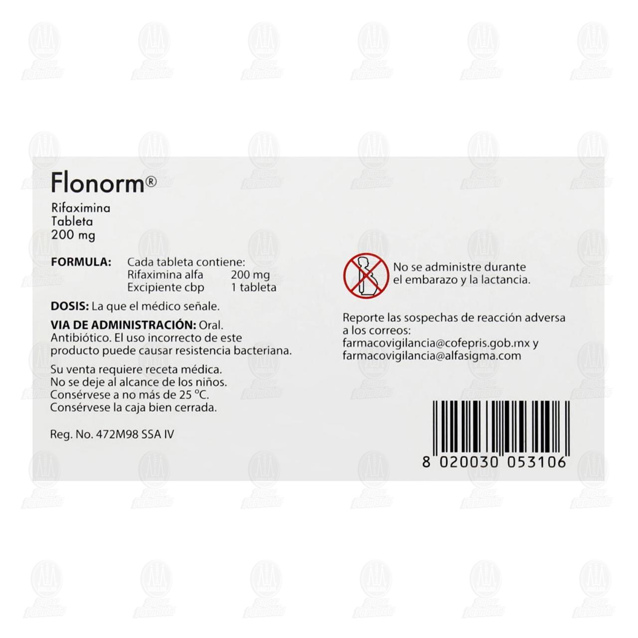 Flonorm 200 mg, 28 Tabletas. de FLONORM | Farmacias Guadalajara