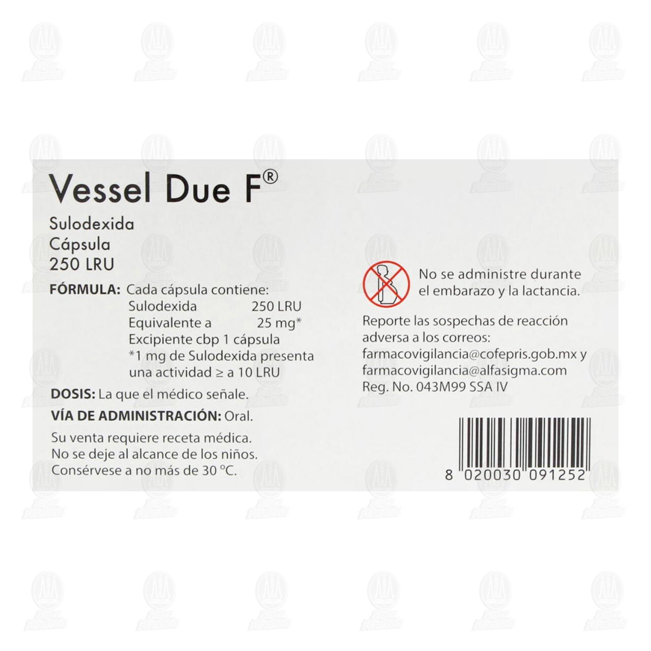 Vessel Due F 250LRU, 50 Cápsulas. de VESSEL DUE | Farmacias Guadalajara