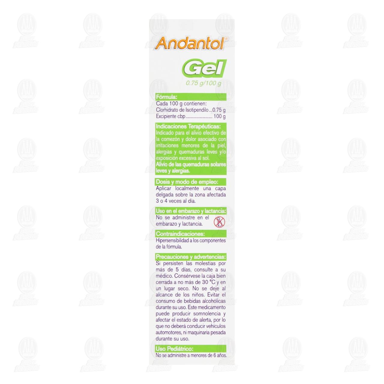 Andantol Gel 0.75 gr, 100 gr. de ANDANTOL | Farmacias Guadalajara
