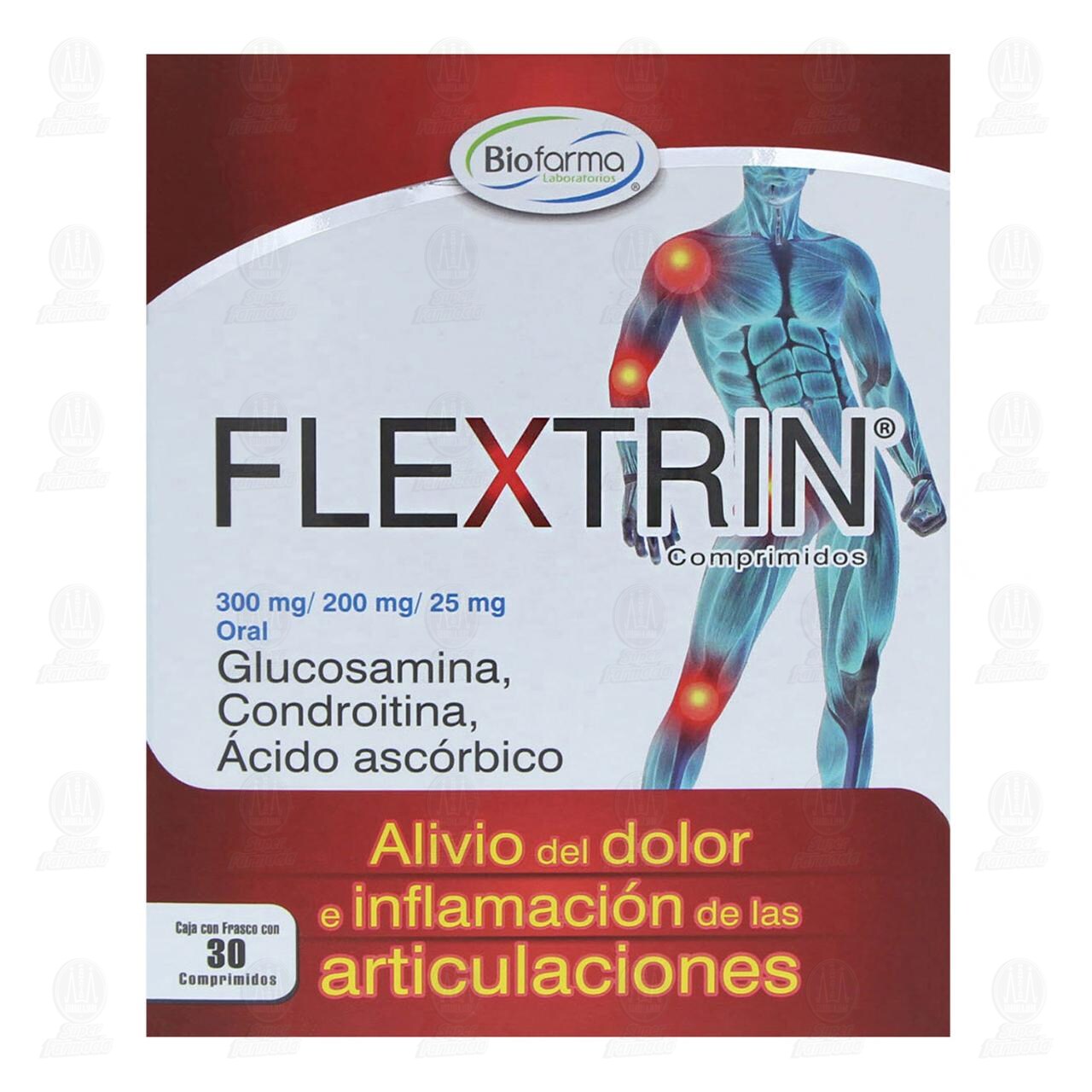 Flextrin 300mg/200mg/25mg, 30 Comprimidos. de FLEXTRIN | Farmacias ...