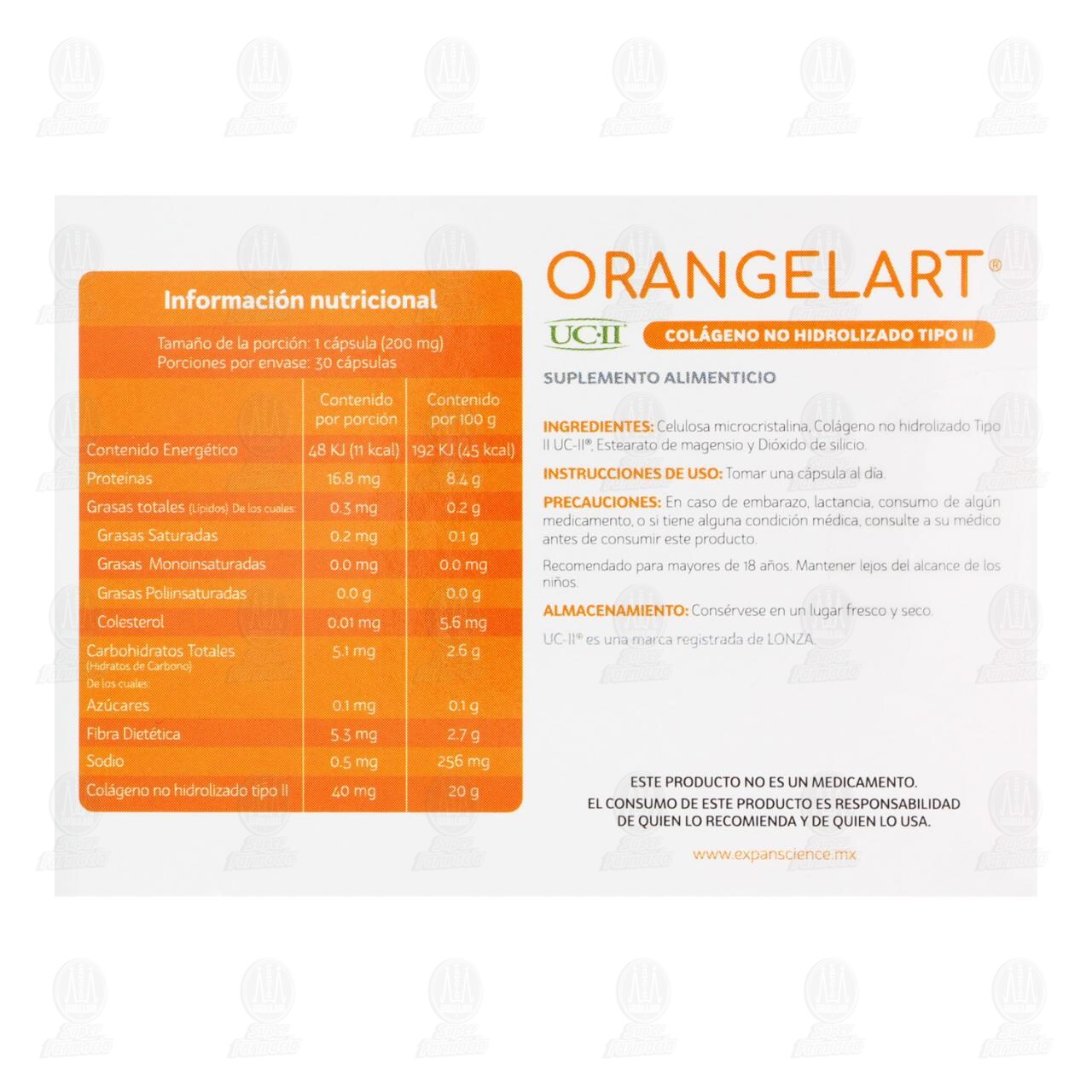Orangelart 200 mg, 30 Cápsulas. de ORANGELART | Farmacias Guadalajara