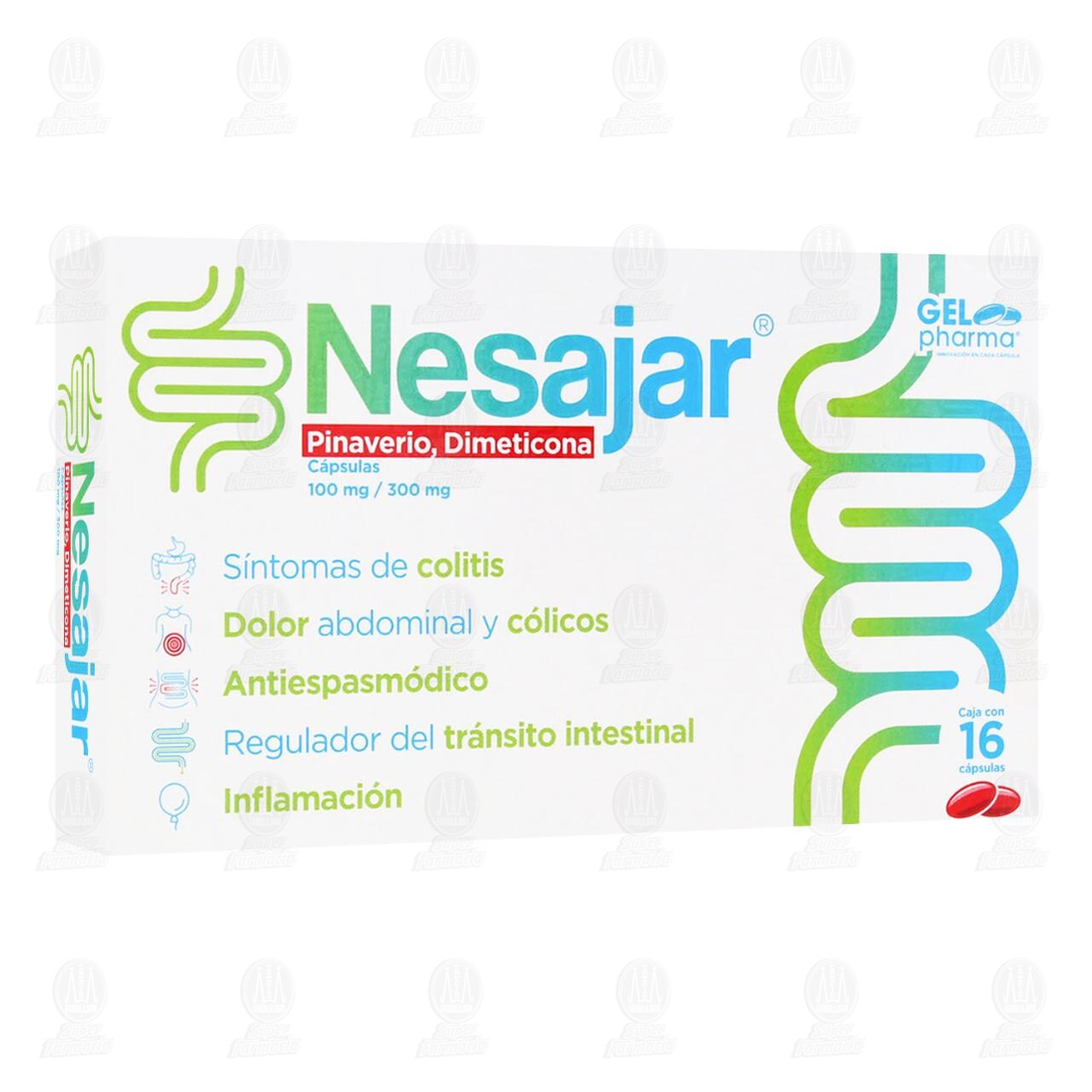 Nesajar 100mg/300mg, 16 Cápsulas. de NESAJAR | Farmacias Guadalajara