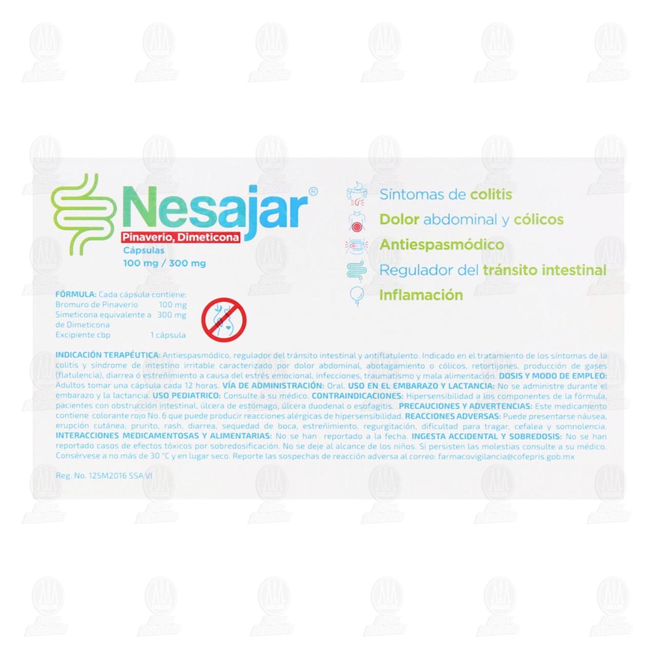 Nesajar 100mg/300mg, 16 Cápsulas. de NESAJAR | Farmacias Guadalajara