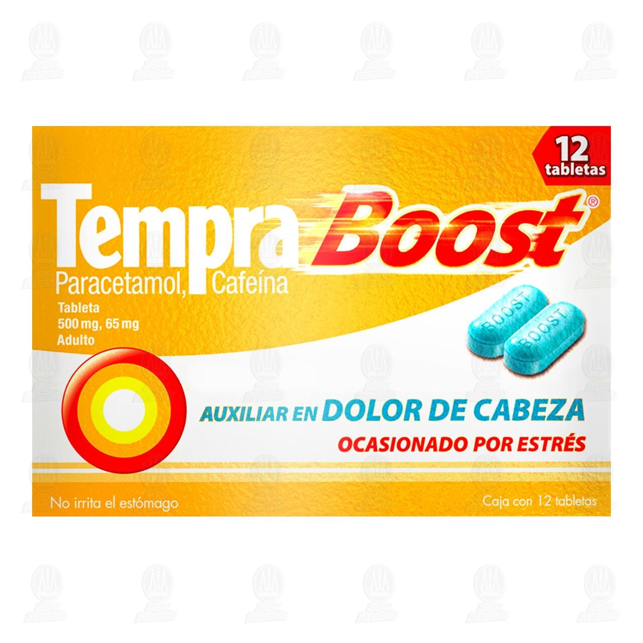 Tempra Boost 500mg/65mg, 12 Tabletas. de TEMPRA | Farmacias Guadalajara
