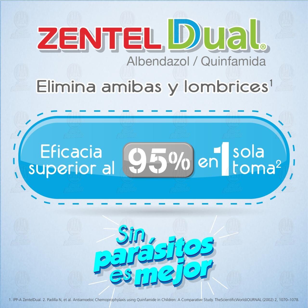 Zentel Dual 200mg/150mg, 2 Tabletas. de ZENTEL DUAL | Farmacias Guadalajara