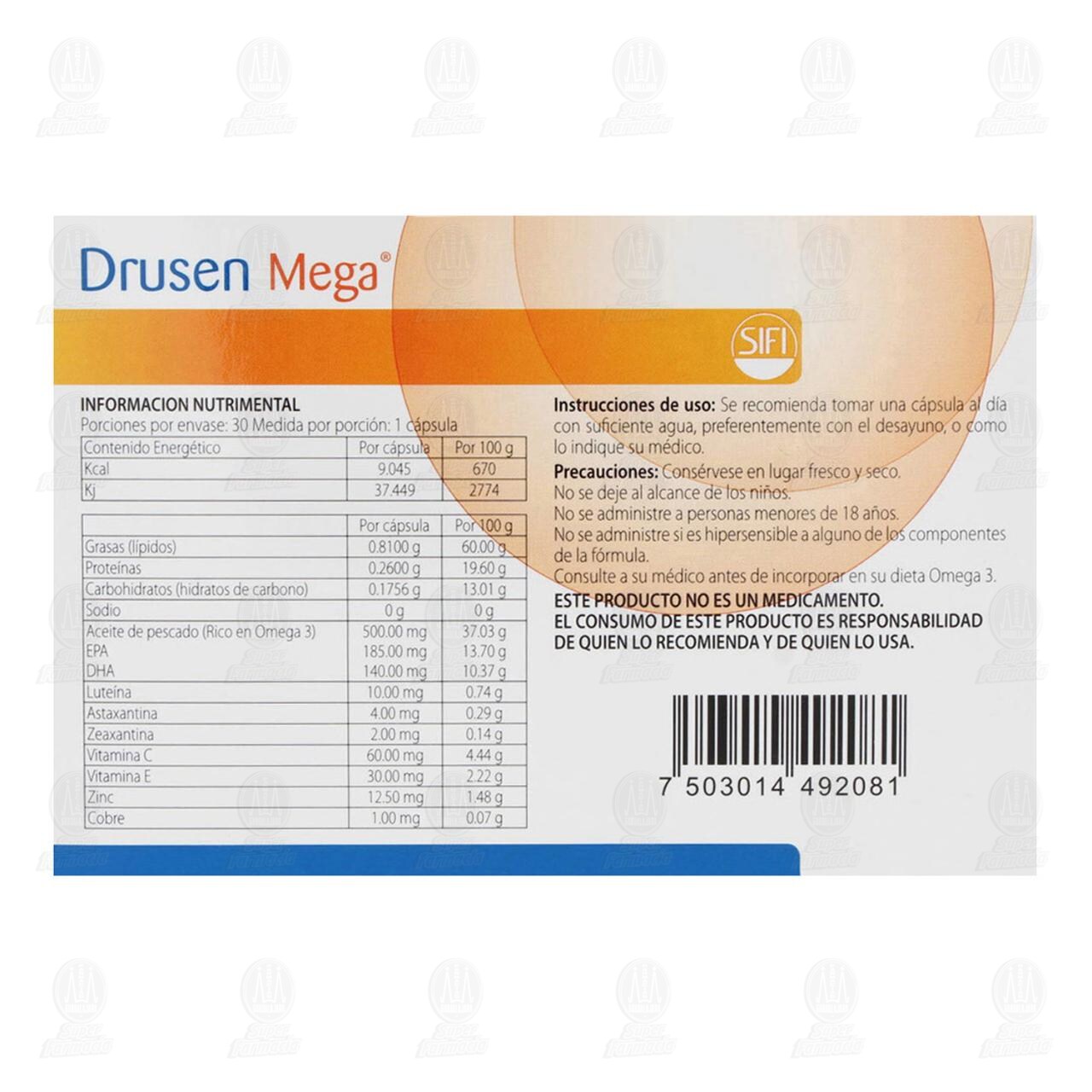 Drusen Mega, 30 Cápsulas. de DRUSEN | Farmacias Guadalajara