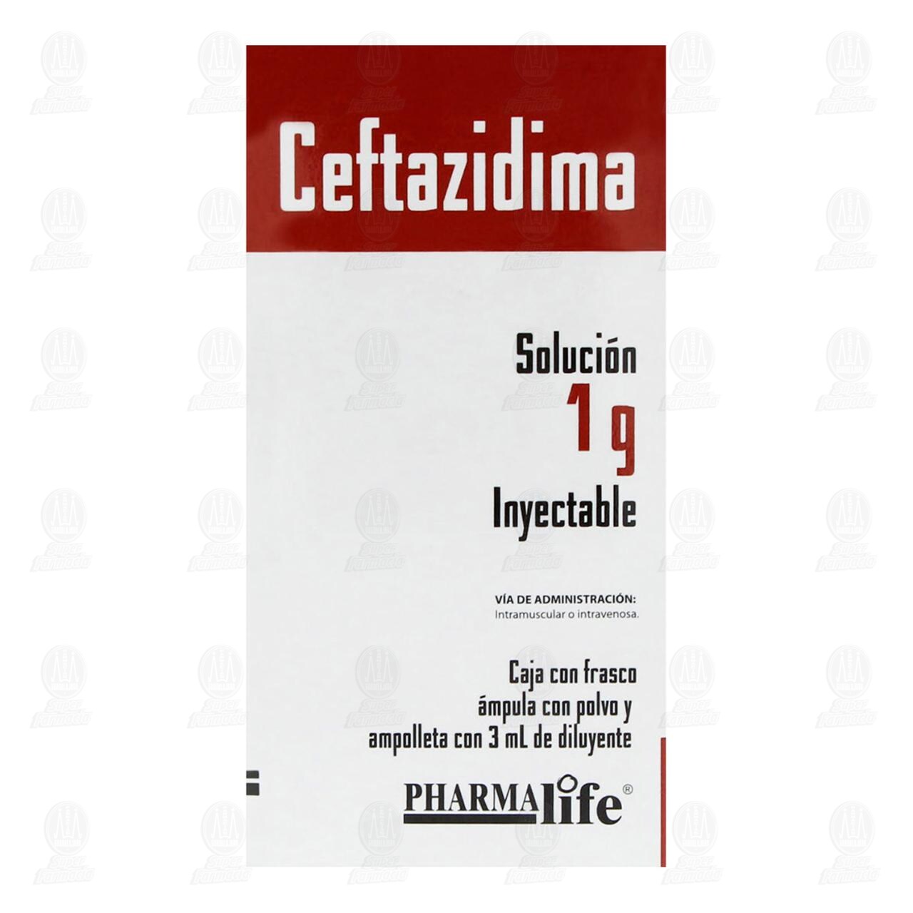 Ceftazidima 1 gr, 3 ml Pharmalife. de PHARMALIFE | Farmacias Guadalajara