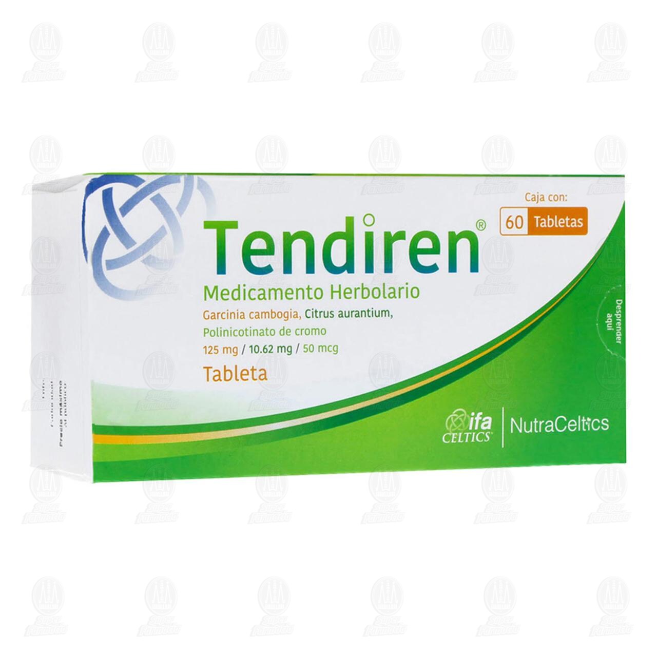 Tendiren 125mg/10.62mg/50mcg, 60 Tabletas. de TENDIREM | Farmacias ...