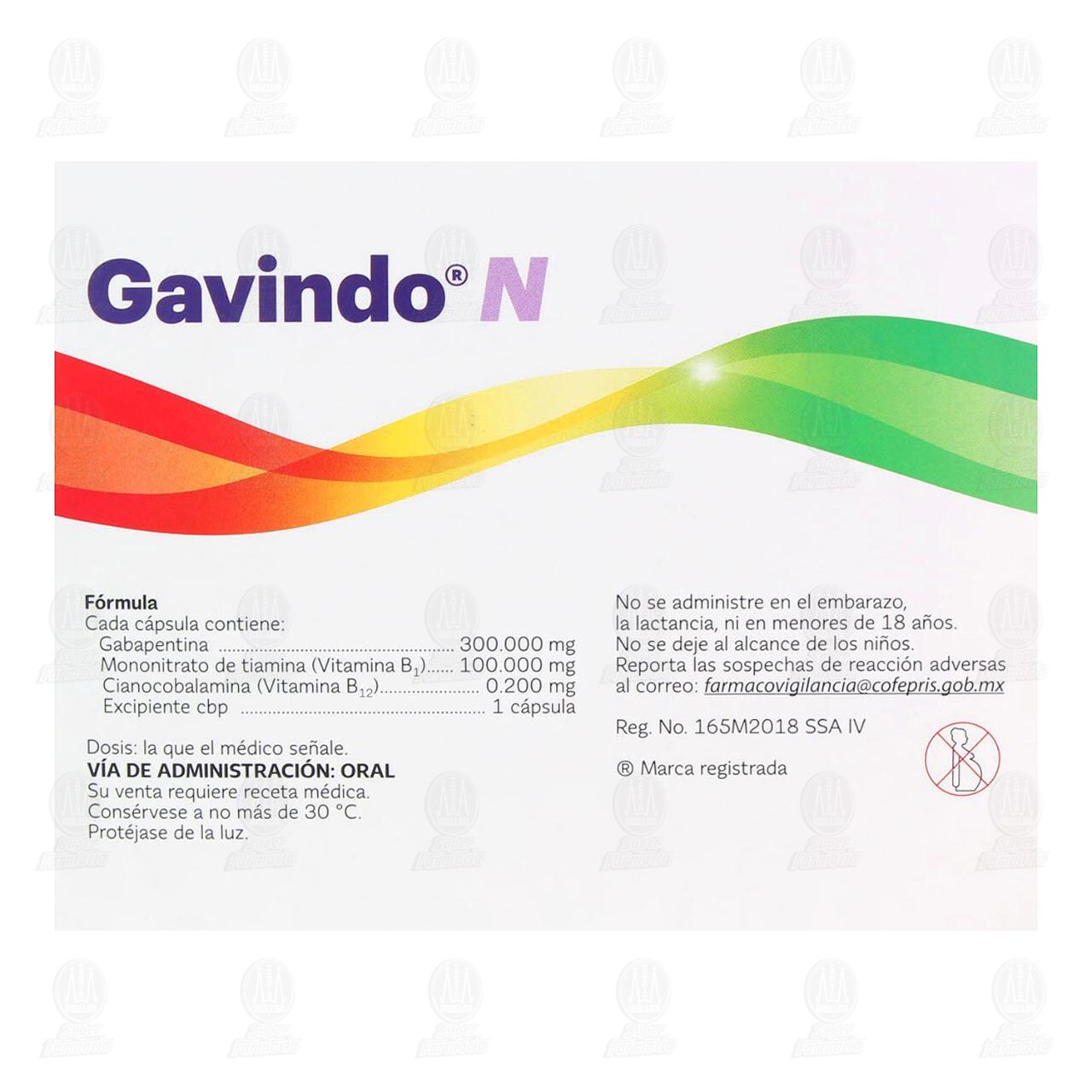 Gavindo N 300/100/0.200mg, 60 Cápsulas. de GAVINDO | Farmacias Guadalajara