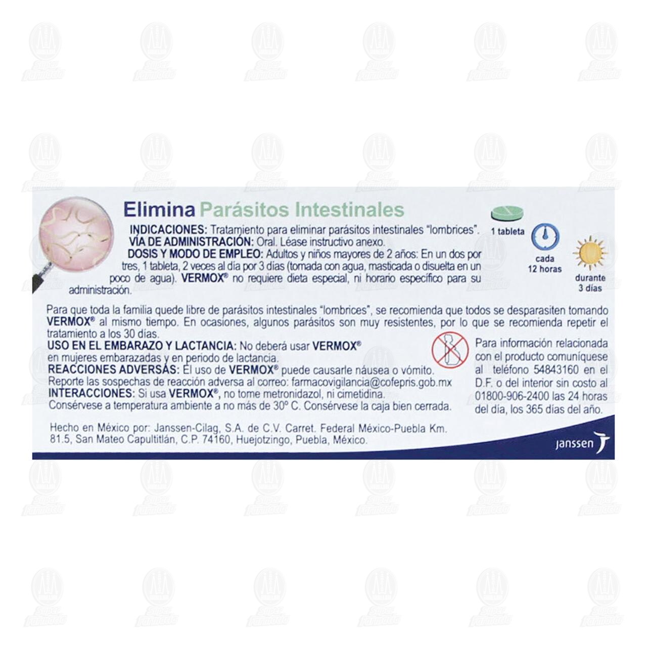 Vermox 100 mg, 6 Tabletas. de VERMOX | Farmacias Guadalajara