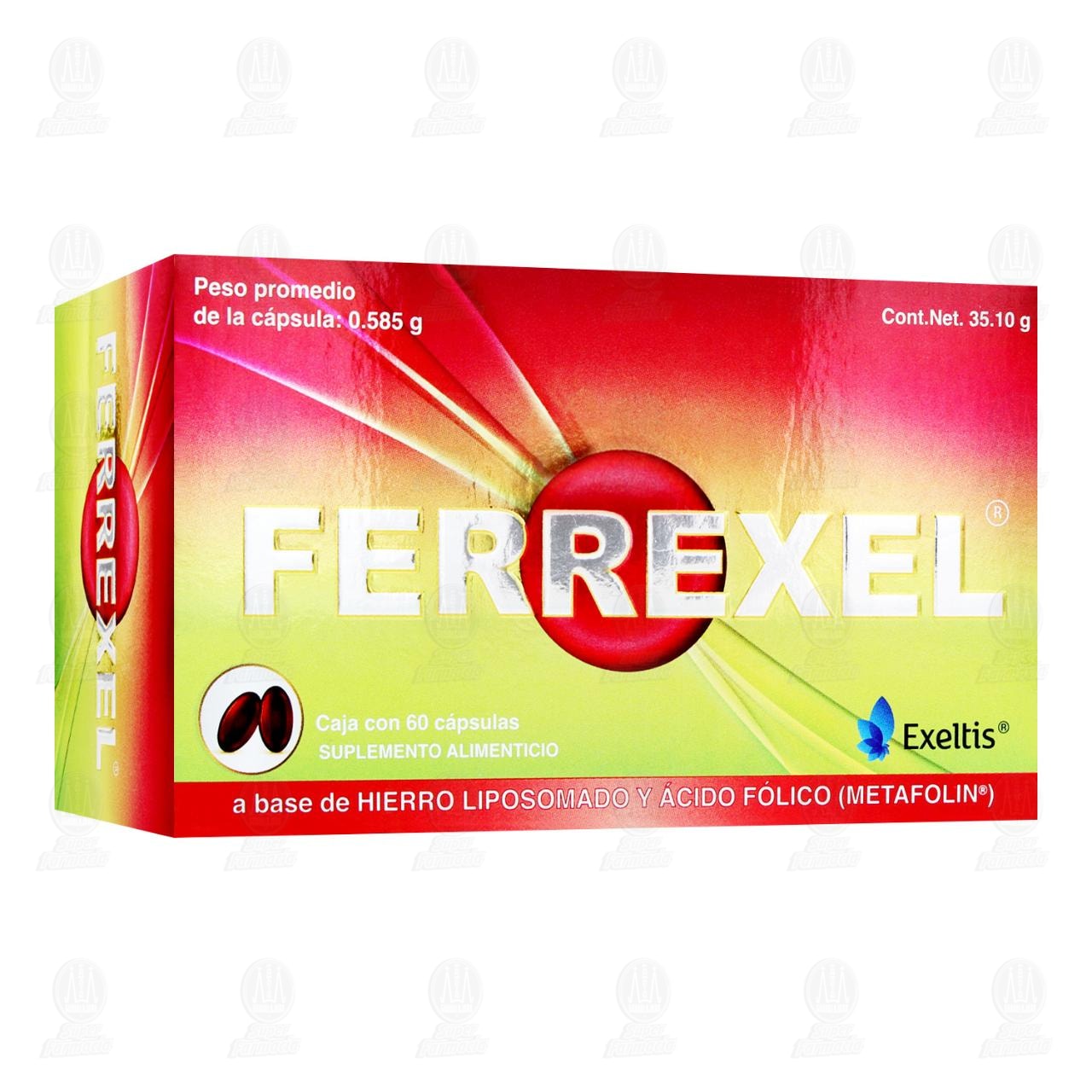 Ferrexel, 60 Cápsulas. de FERREXEL | Farmacias Guadalajara