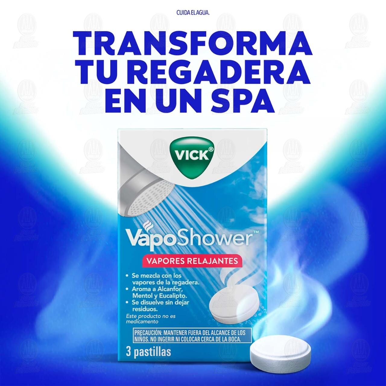 Vick VapoShower Vapores Relajantes, 3 Pastillas. de VICK | Farmacias ...