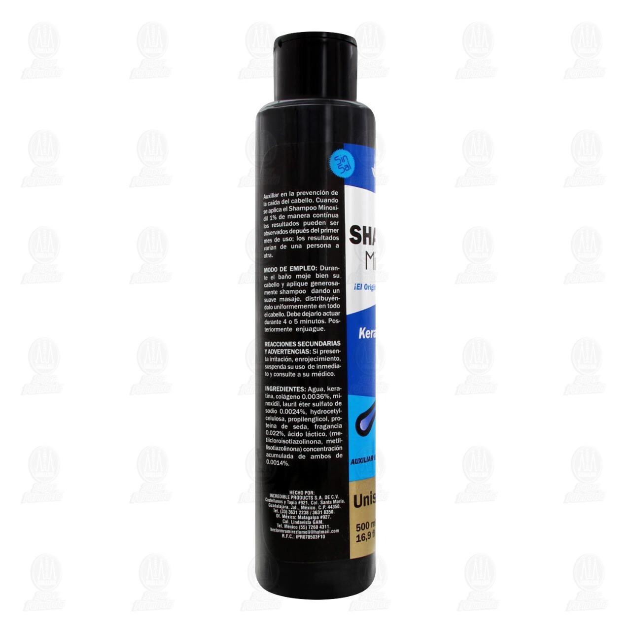 Shampoo Incredible El Original con Minoxidil, 500 ml. de INCREDIBLE ...