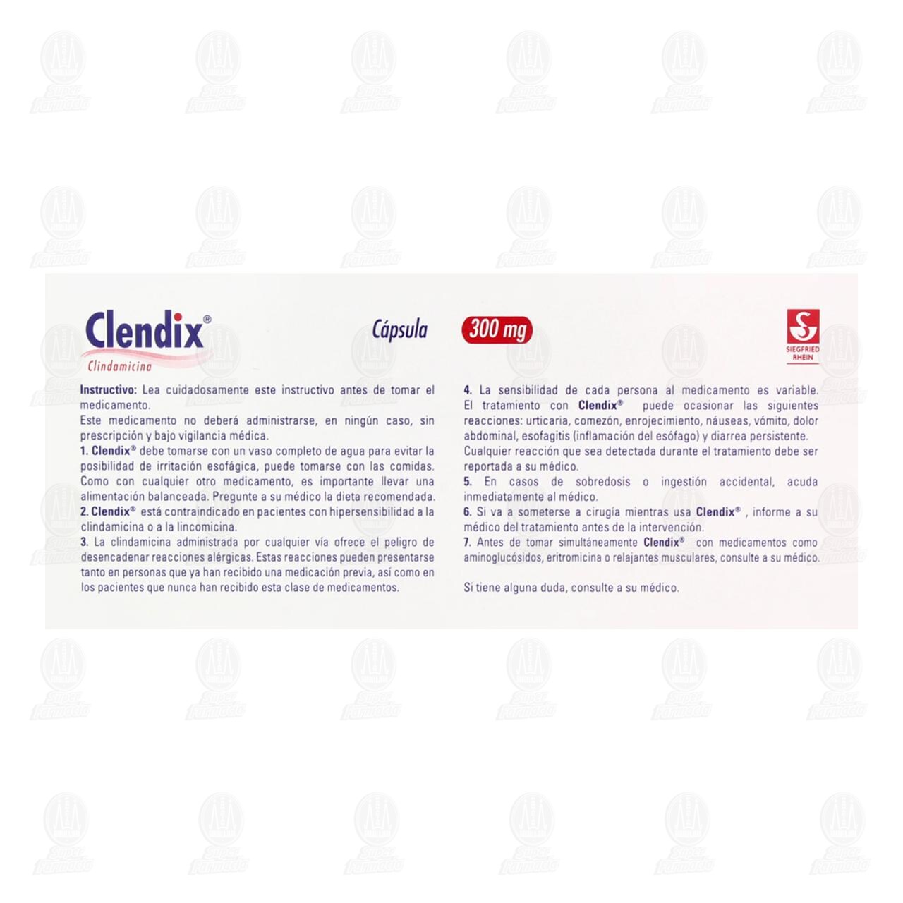 Clendix 300 mg, 16 Cápsulas. de CLENDIX | Farmacias Guadalajara