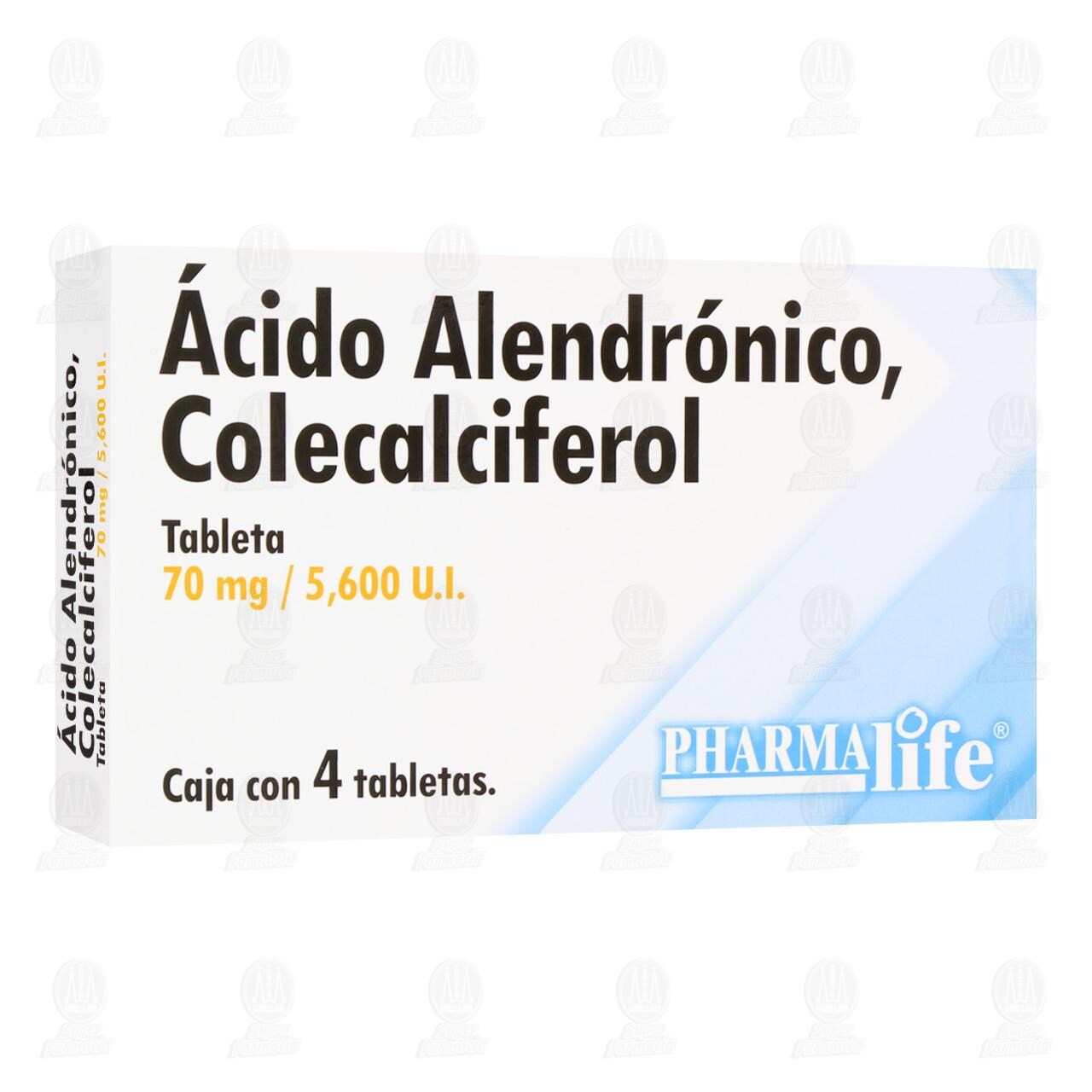 Ácido Alendrónico, Colecalciferol 70mg/5600UI, 4 Tabletas Pharmalife ...