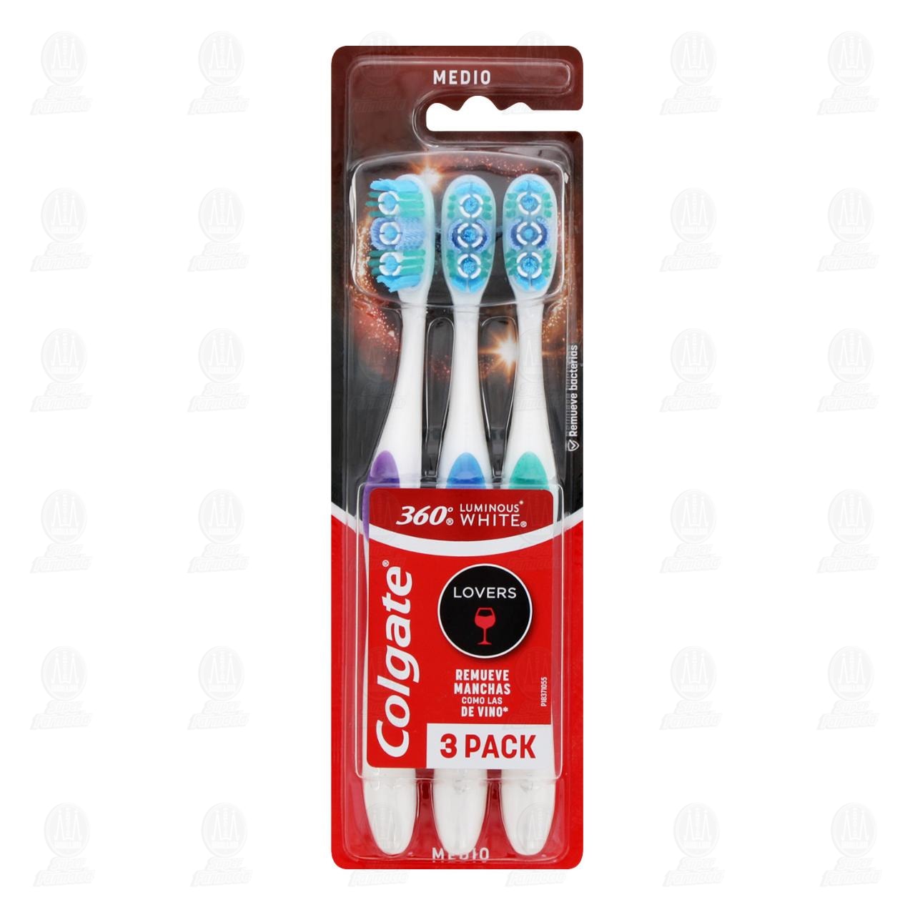 Cepillo Dental Colgate 360 Luminous White Lovers, 3 pzas.