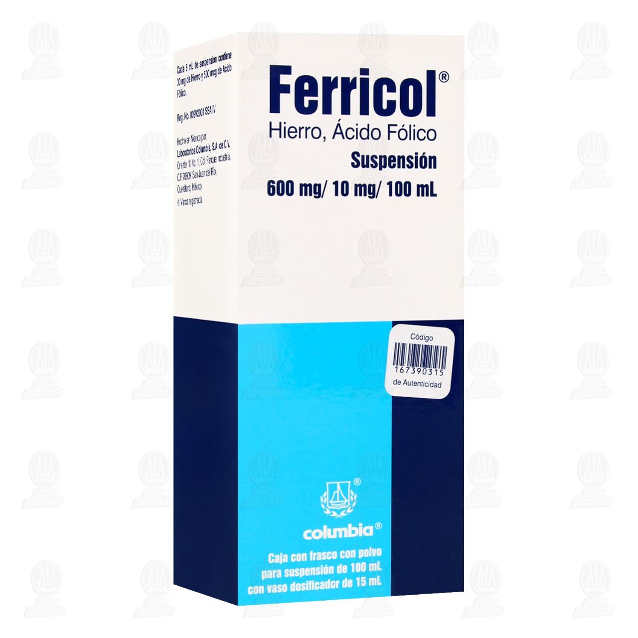 Ferricol 600mg/10mg/100ml Suspensión, 100 ml. de FERRICOL | Farmacias ...