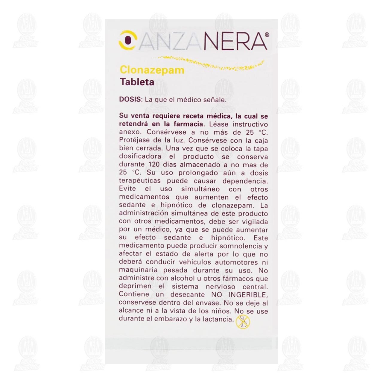 AnzaNera 0.1 mg, 250 Tabletas. de ANZANERA | Farmacias Guadalajara