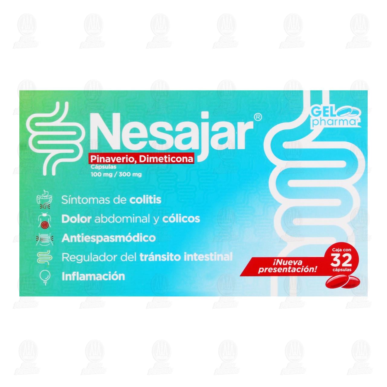 Nesajar 100mg/300mg, 32 Cápsulas. de NESAJAR | Farmacias Guadalajara