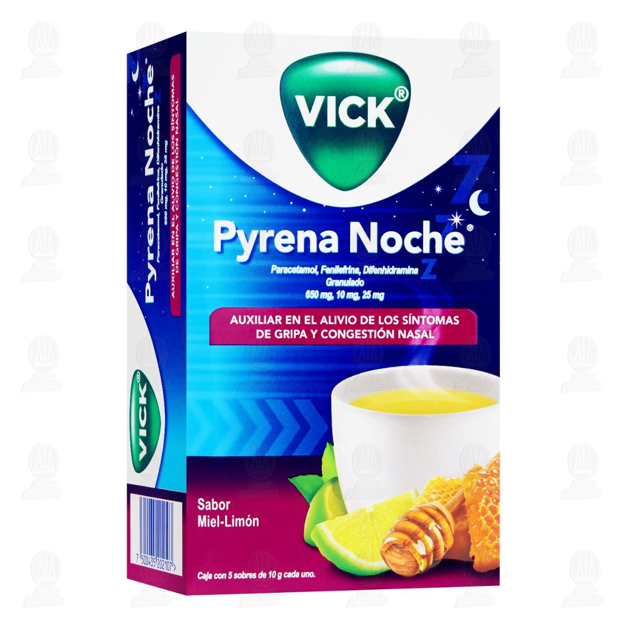 Vick Pyrena Noche Sabor Miel y Limón, 5 sobres. de VICK | Farmacias ...