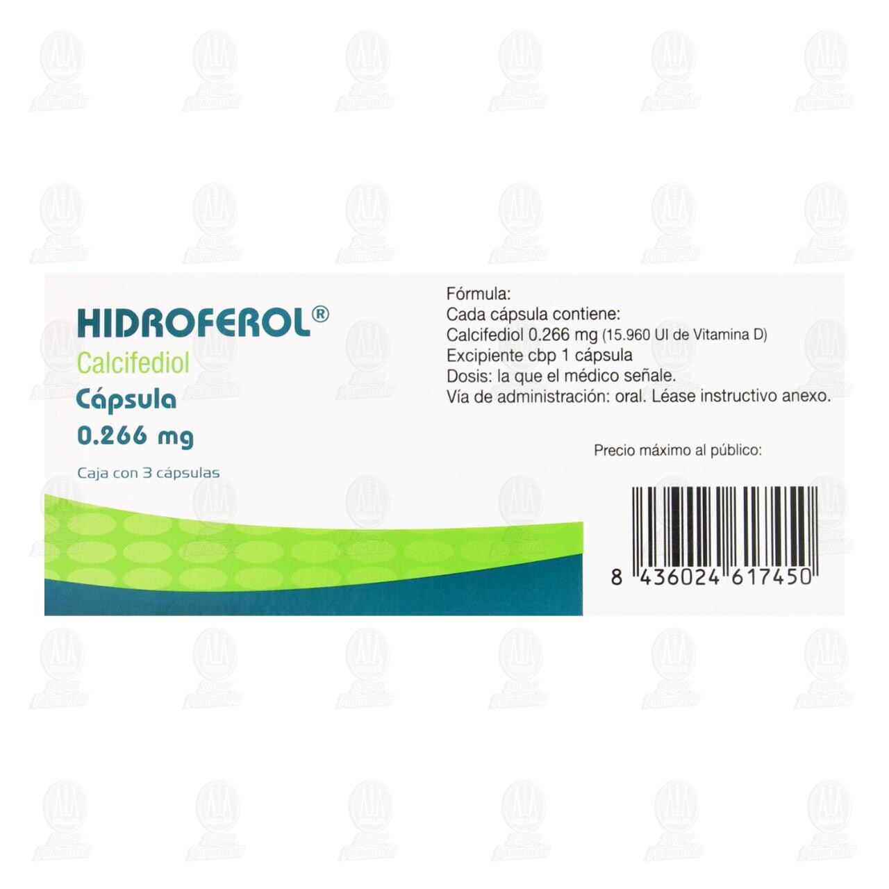Hidroferol 0.266 mg, 3 Cápsulas. de HIDROFEROL | Farmacias Guadalajara