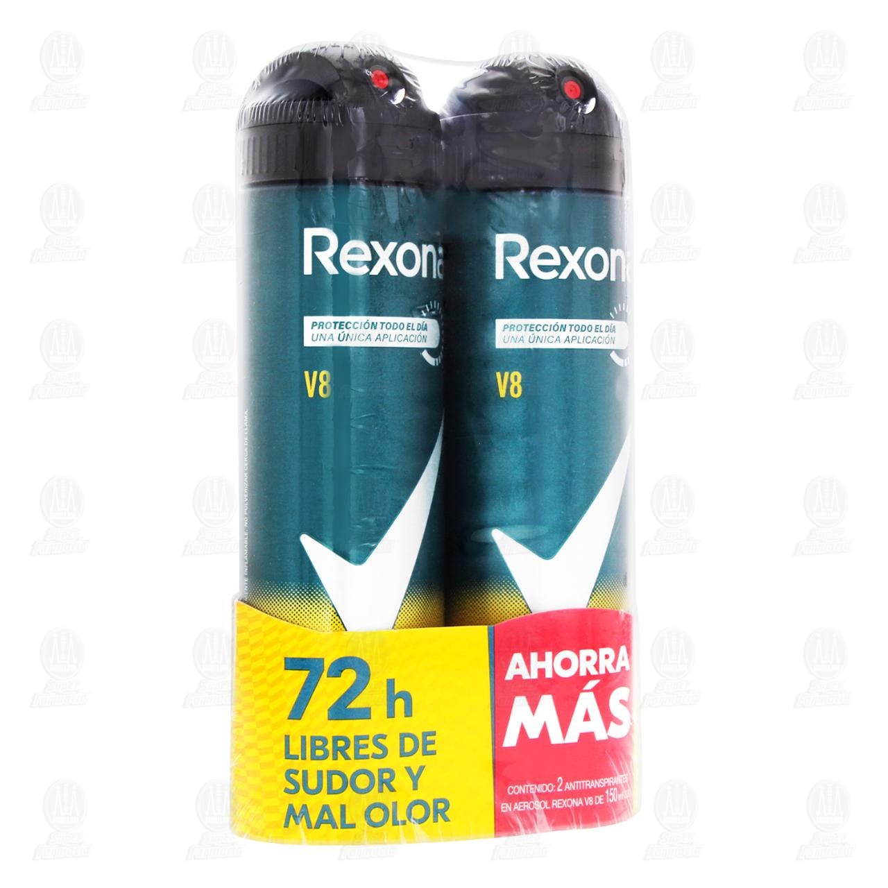 Pack Antitranspirante Rexona V8 en Aerosol, 2 pzas de 150 ml c/u.