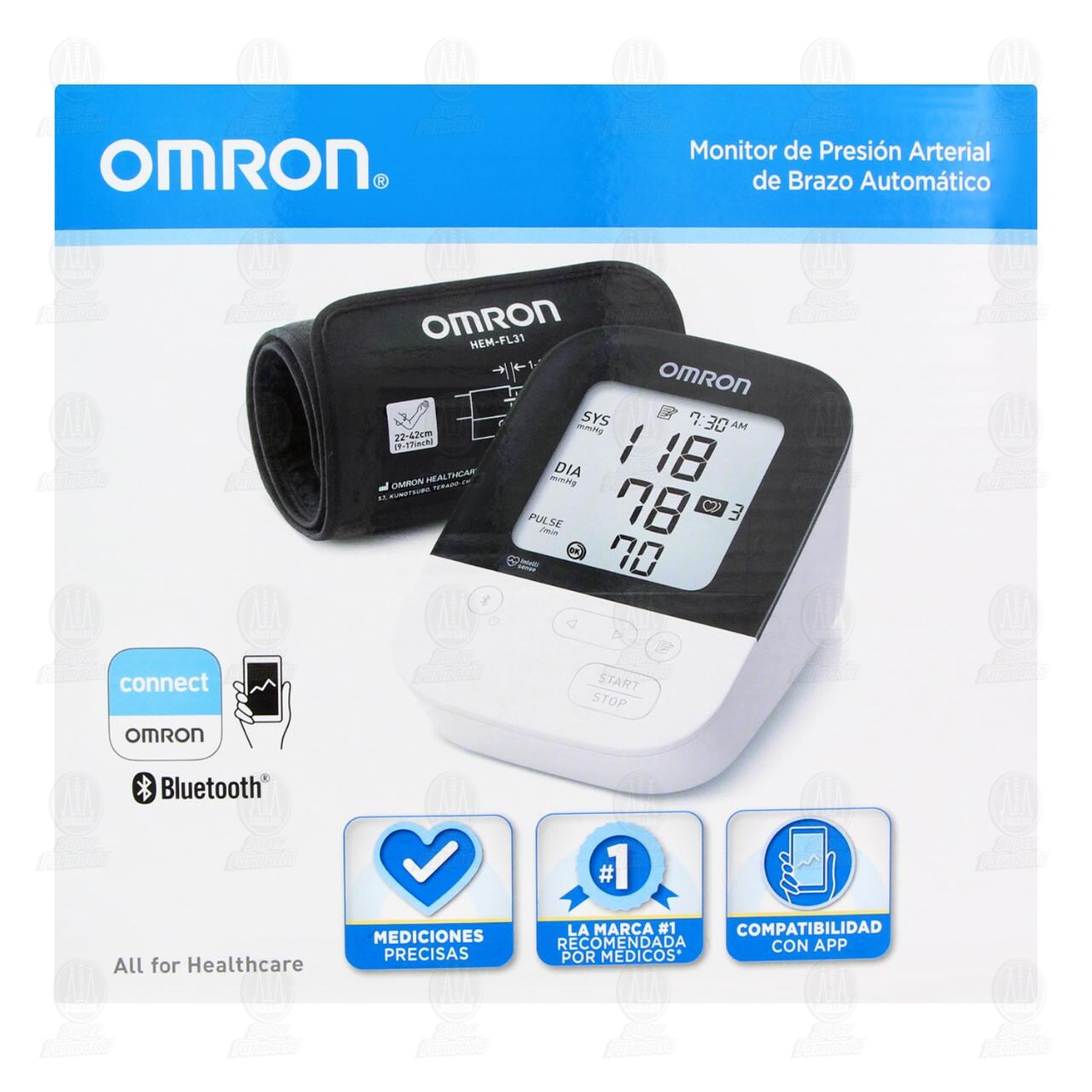 Monitor Omron de Presión Arterial de Brazo Automático Mod HEM-7156T, 1 ...