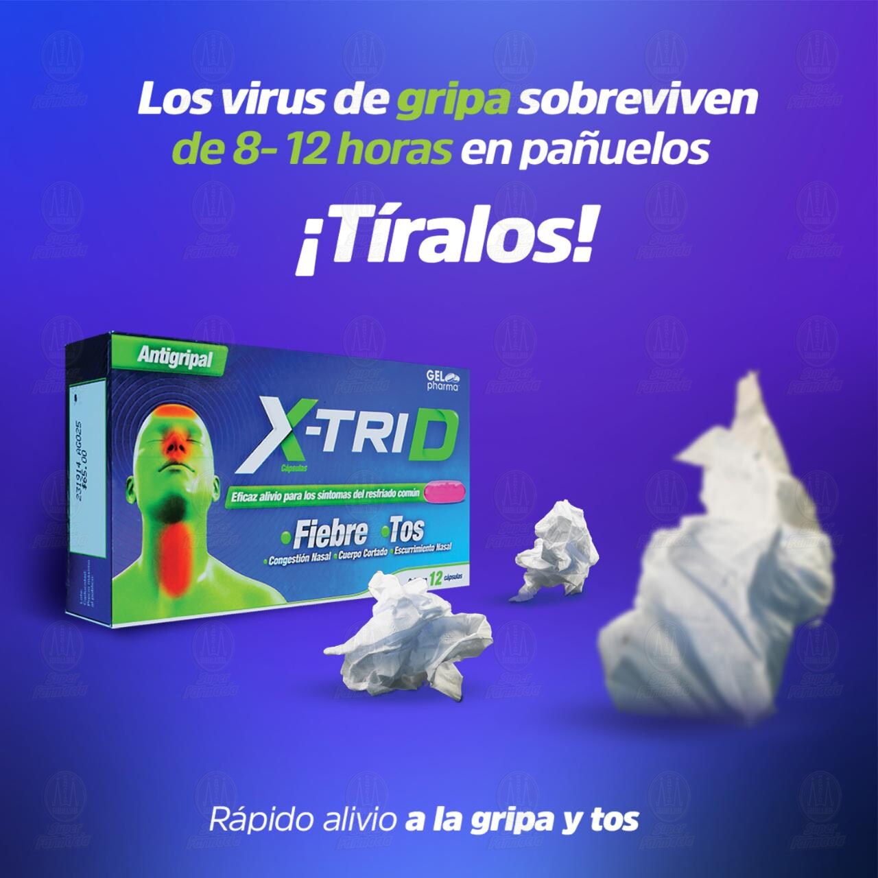 X-Trid 15mg/5mg/2mg/250mg, 12 cápsulas. de X-TRID | Farmacias Guadalajara
