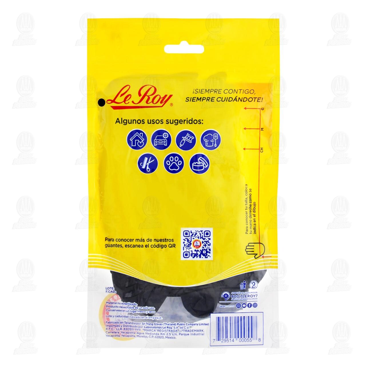 Guantes de Nitrilo Le Roy Multiusos, 8 pza. de LE ROY | Farmacias ...